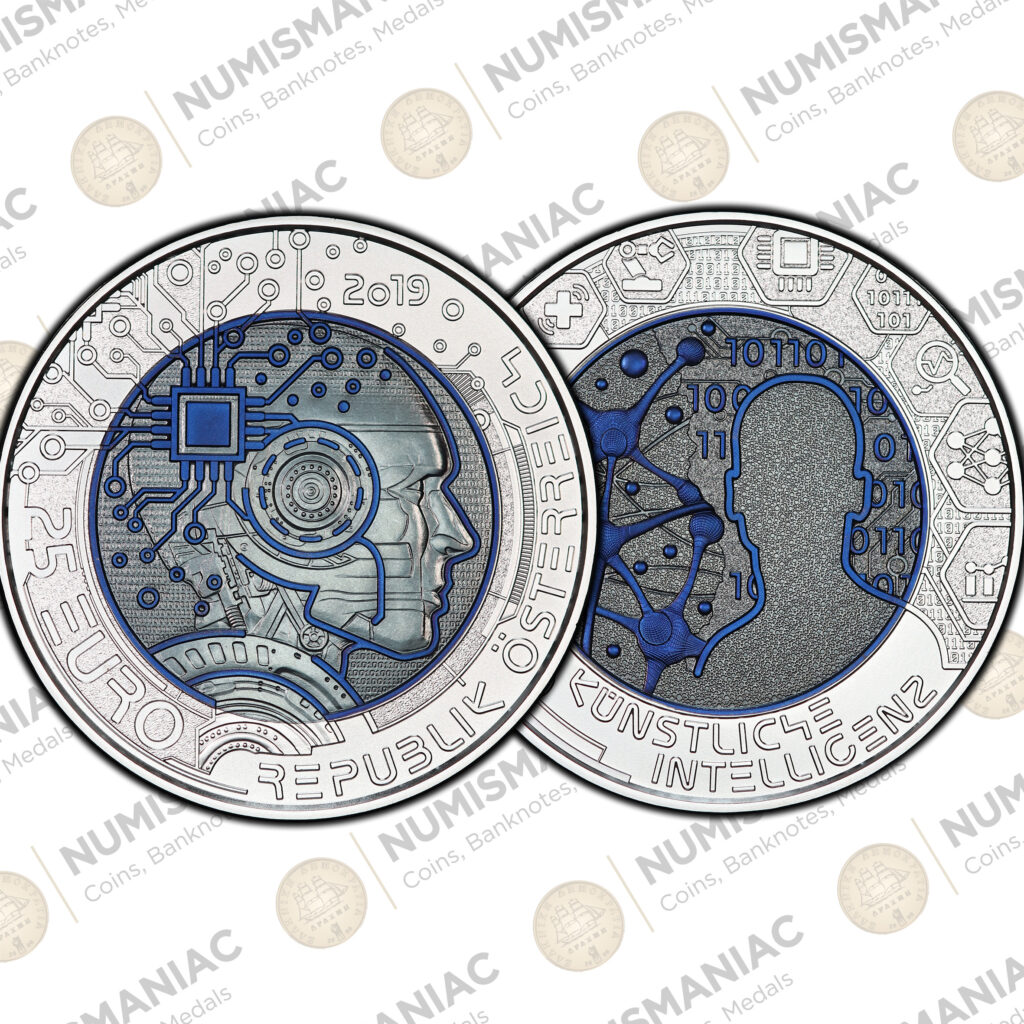 Austria 🇦🇹 Silver / Niobium Coin 2019 € 25 Artificial Intelligence ...