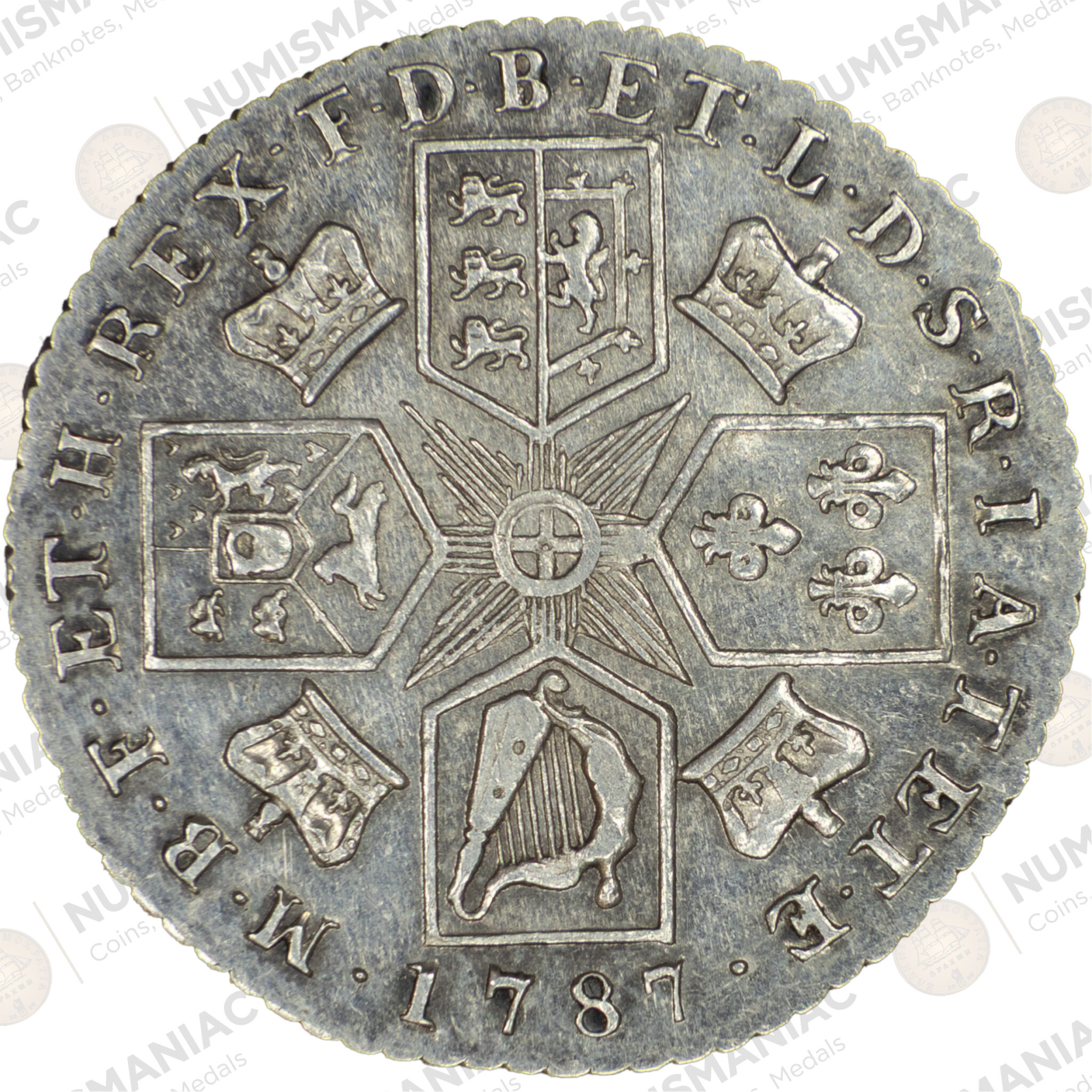 Great Britain 🇬🇧 1787 King George III - Silver Shilling. - Numismaniac