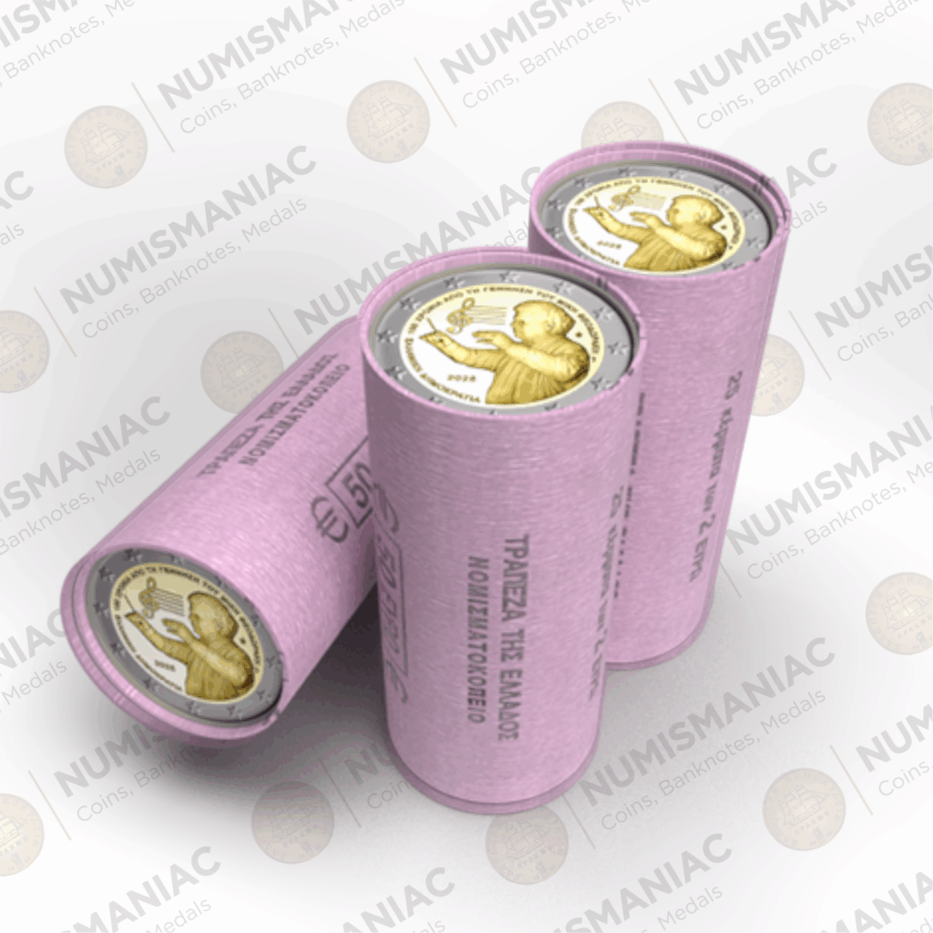 Greece 🇬🇷 2025 Mint Roll €2 Uncirculated Coin “100 Years from the birth ...